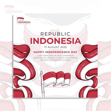 인도네시아 독립 기념일 템플릿 프리미엄 벡터