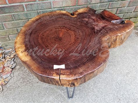 Live Edge Coffee Table Round Table Tree Slice Log Table Thick Walnut Natural Wood