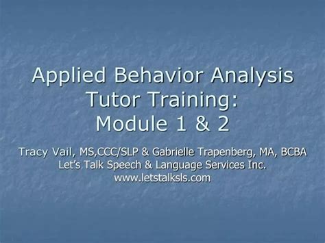 Ppt Applied Behavior Analysis Tutor Training Module 1 And 2 Powerpoint