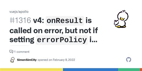 V OnResult Is Called On Error But Not If Setting ErrorPolicy Is None Which Should Be