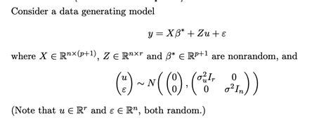 consider a data generating model where x є rnx p 1