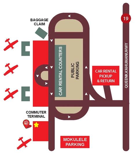 Ellison Onizuka Kona International Airport Ground Transportation Map