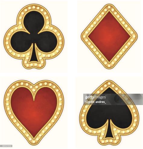 Card Symbols Hearts Clubs Spades And Diamonds Icons High Res Vector