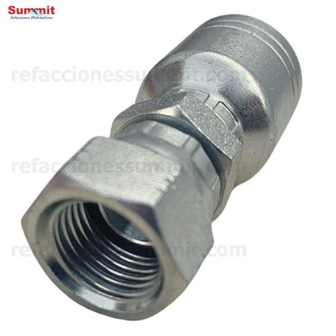 Conector Recto Rosca Jic Flare 37° Hembra 5 16 Manguera 5 16 R1 Y R2