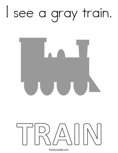 I See A Gray Train Coloring Page Twisty Noodle