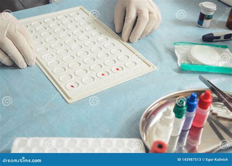 Blood Group And Rh Factor Testing Stock Image Image Of Groups