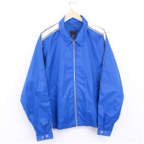 Vintage Windbreaker Jacket Colour Blue Size Depop