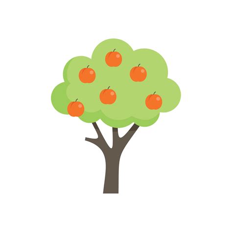 Peach Fruit Tree Icon Flat Vector Garden Plant 17328221 Vector Art At