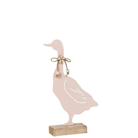 Deko Ente Aus Metall In Rosa Klein 795