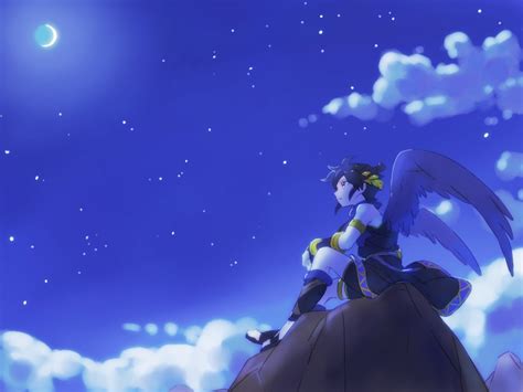 Safebooru 1boy Ahoge Angel Angel Wings Armlet Black Hair Clouds Dark