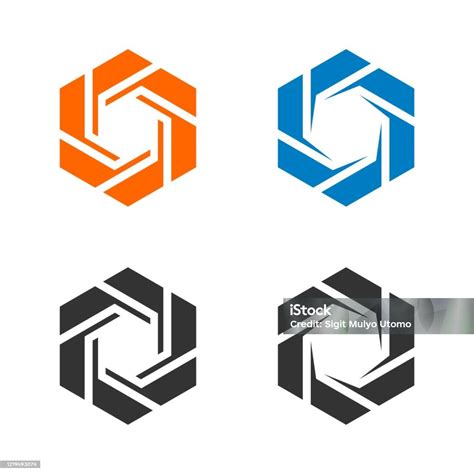 다채로운 육각 형 렌즈 다이어프램 로고 템플릿 일러스트 디자인 벡터 Eps 10 육각형에 대한 스톡 벡터 아트 및 기타 이미지 육각형 횡격막 개념 Istock