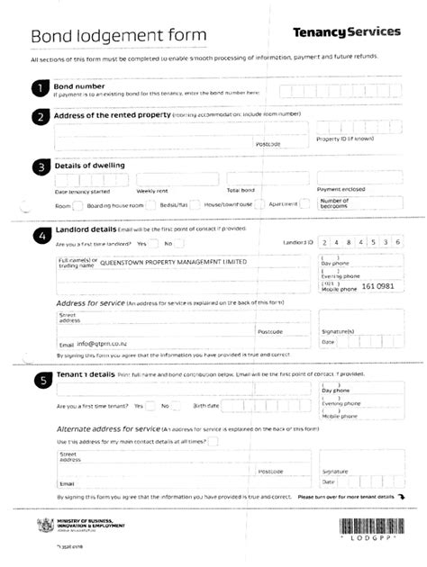Fillable Online Bond Lodgement Form Fax Email Print Pdffiller