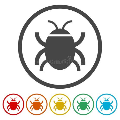 Software Bug Or Program Bug Icons Set Stock Vector Illustration Of Internet Graphic 142442538