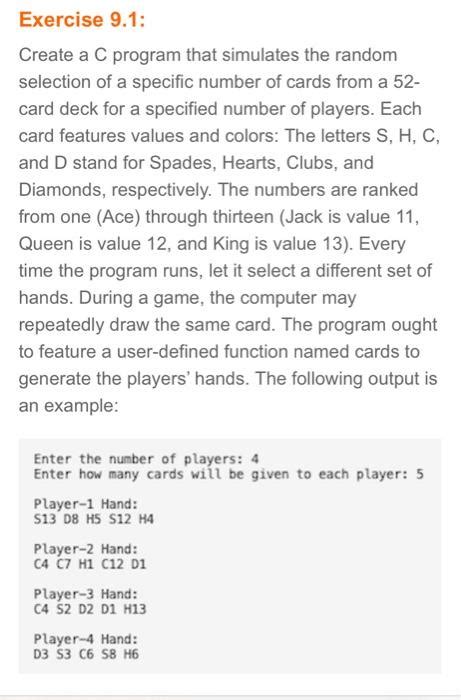 Solved Create A C Program That Simulates The Random Chegg Com