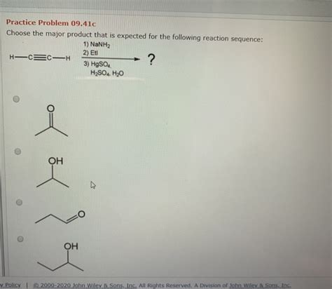 Solved Practice Problem 09 41c Choose The Major Product That