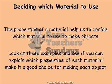 Year Lesson Why Use Different Materials For Different Objects Worksheets Lesson Plans And