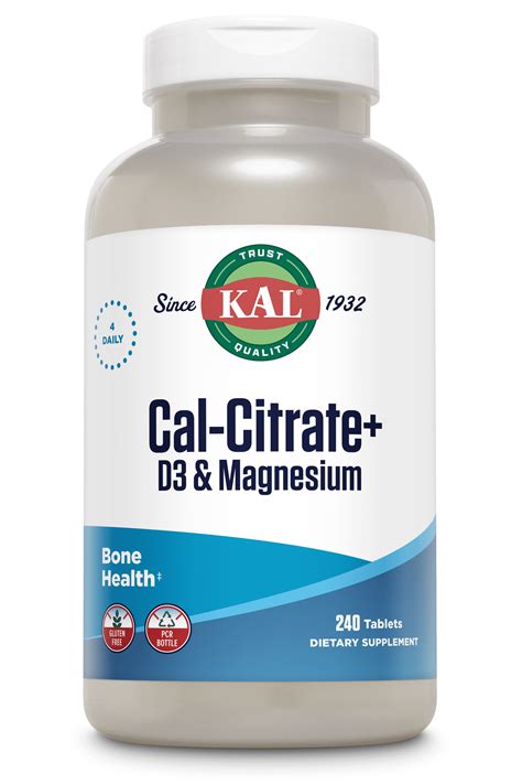 Kal Cal Citrate Plus 1000mg Blend Of Calcium Citrate Magnesium And