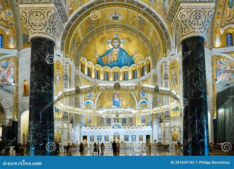 Interior Of Church Of Saint Sava Editorial Photography Image Of Holy
