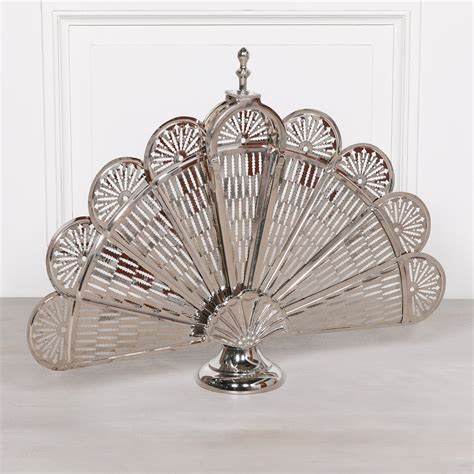 Chrome Folding Fire Screen Glasstone Furniture