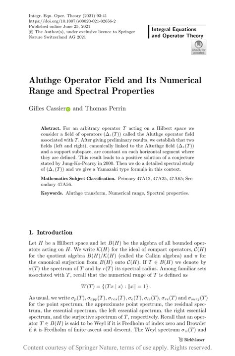 Aluthge Operator Field And Its Numerical Range And Spectral Properties