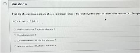 solved question 4find the absolute maximum and absolute