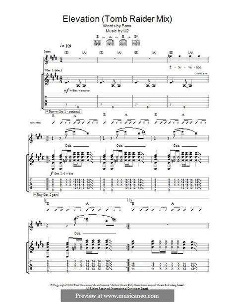 Elevation By U2 Sheet Music On Musicaneo