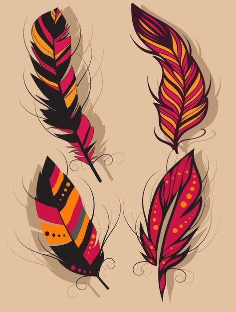 Premium Vector Feather Icons Dark Colorful Classical Decor