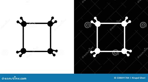 Cyclobutane Molecular Formula Icon Outline Collection In Black Vector