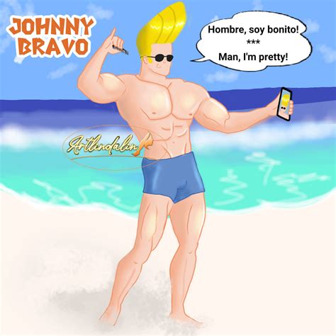 Johnny Bravo At The Beach By Artlindalin On Deviantart