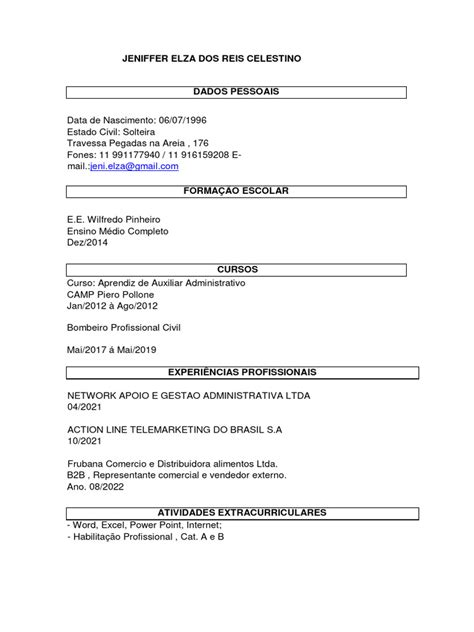 Currículo Jeniffer Pdf