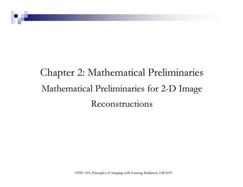 Part 3 Analytical Reconstruction Techniques Chapter 2 Mathematical