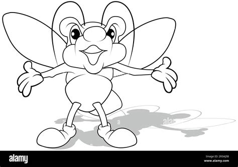 Drawing Of A Beetle With Open Arms Stock Vector Image And Art Alamy