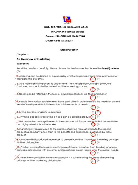 Tutorial 1 Chapter 1 Mkt2013 Q Pdf