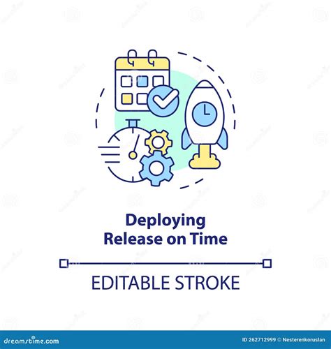 Deploying On Time Blue Gradient Concept Icon Vector Illustration