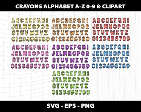 Crayones Doodle Letras Alfabeto Svg Cliparts Regreso A La Escuela