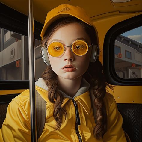 Premium Photo 3d Rendered Portrait Of A Young Girl In School Bus