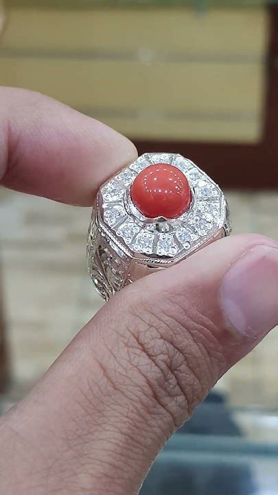 خاتم مرجان تونسي طبيعي اكسبلور حجر Ring عيار21 ذهب مجوهرات عقيق ترند اساور Diamond