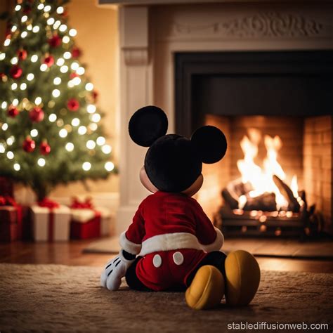 Mickey Mouse By The Christmas Fire Stable Diffusion Online