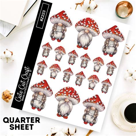 Gnome Planner Stickers Mushroom Gnomes 1 Etsy