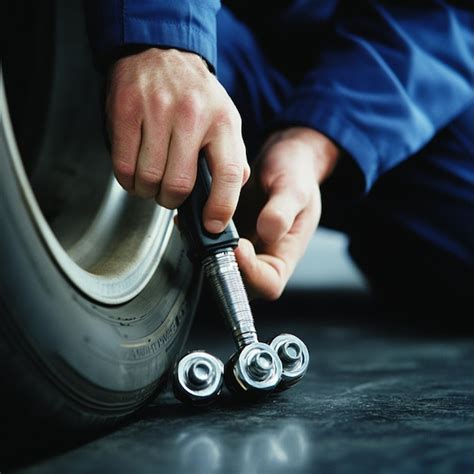 A Technician Using A Torque Wrench To Properly Secure Lug Nuts