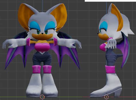 Sa2 Rouge Model Remake I Used Blender Sonicthehedgehog