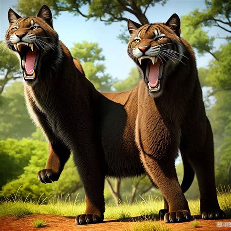 O Smilodon Um Felino Pré Histórico Conhecido Como Tigre Dentes De Sabre