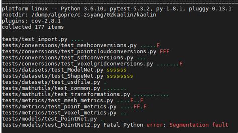 segmentation fault when running tests models test pointnet2 py · issue