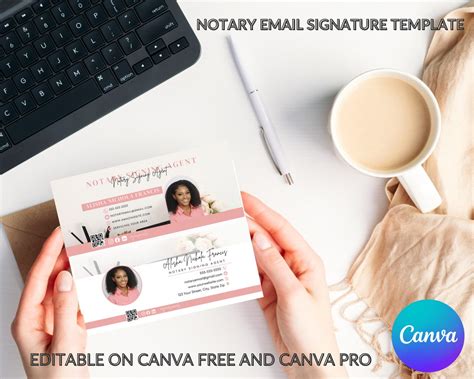 Professional Notary Email Signature Template Editable Digital Download For Notary Publics