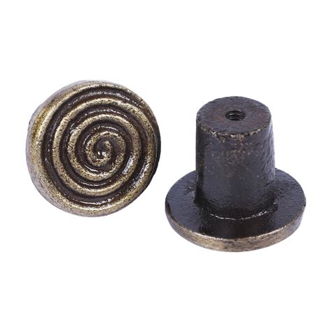 Spiral Design Cabinetwardrobe Knobs Antique Brass Finish Pack Of 6