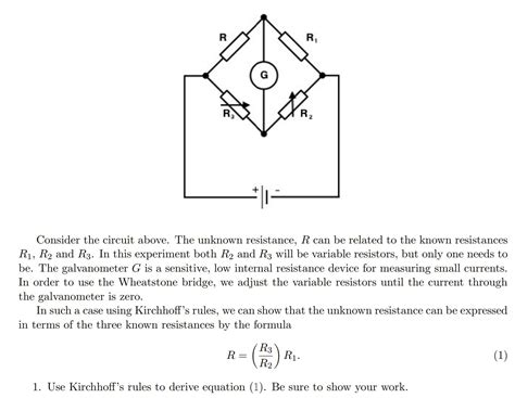 Solved Consider The Circuit Above The Unknown Resistance R Chegg