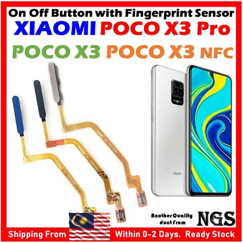 On Off Button With Touch Id Fingerprint Sensor Ribbon Compatible With Xiaomi Poco X Poco X