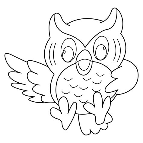 Premium Vector Owl Outline Vector Cartoon Design On White Background