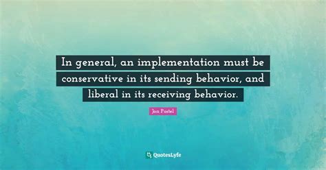in general an implementation must be conservative in its sending beha