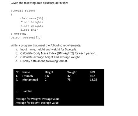 Solved Given The Following Data Structure Definition Chegg